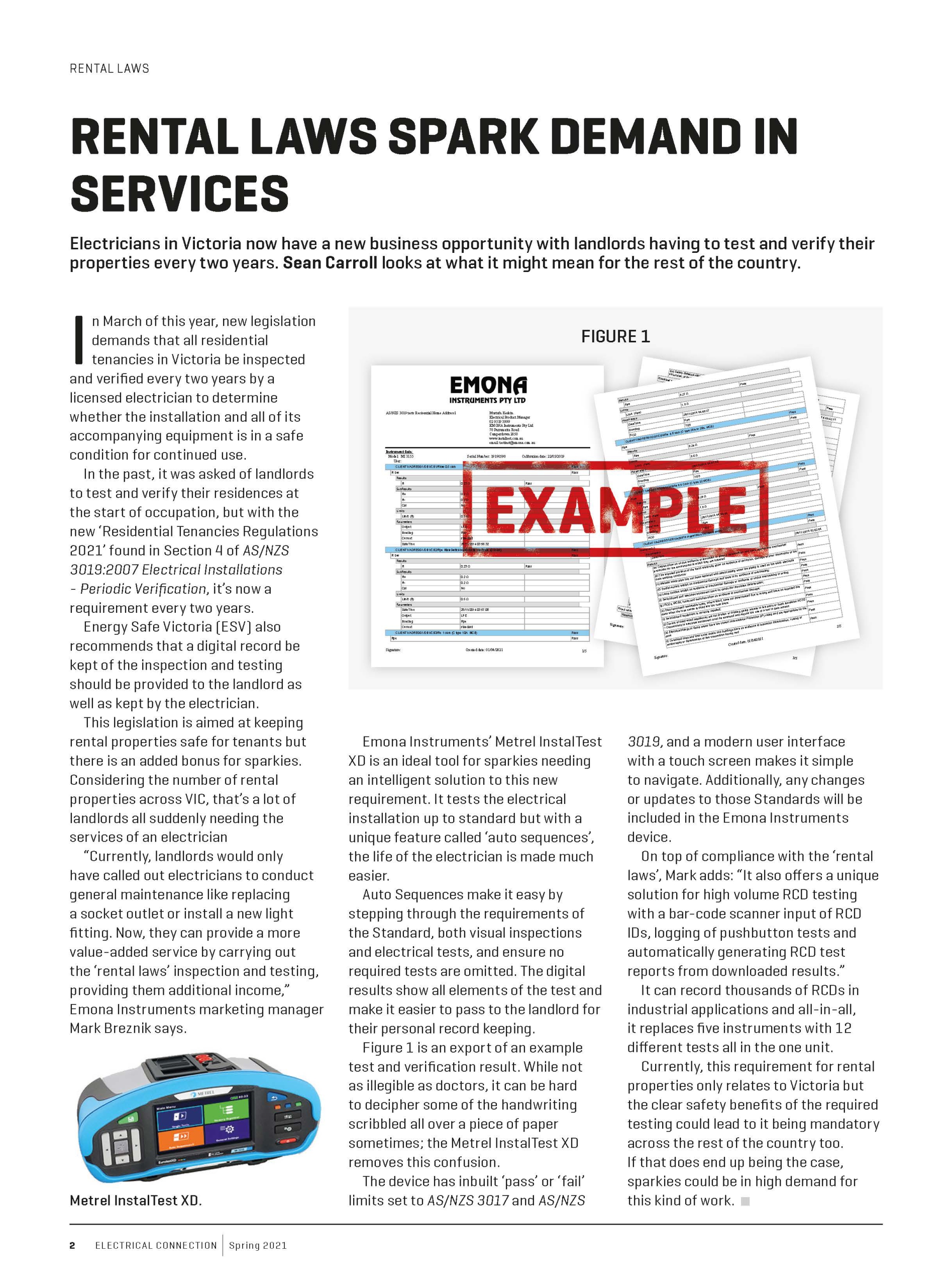 Rental Laws Spark Demand in Services - Emona Instruments